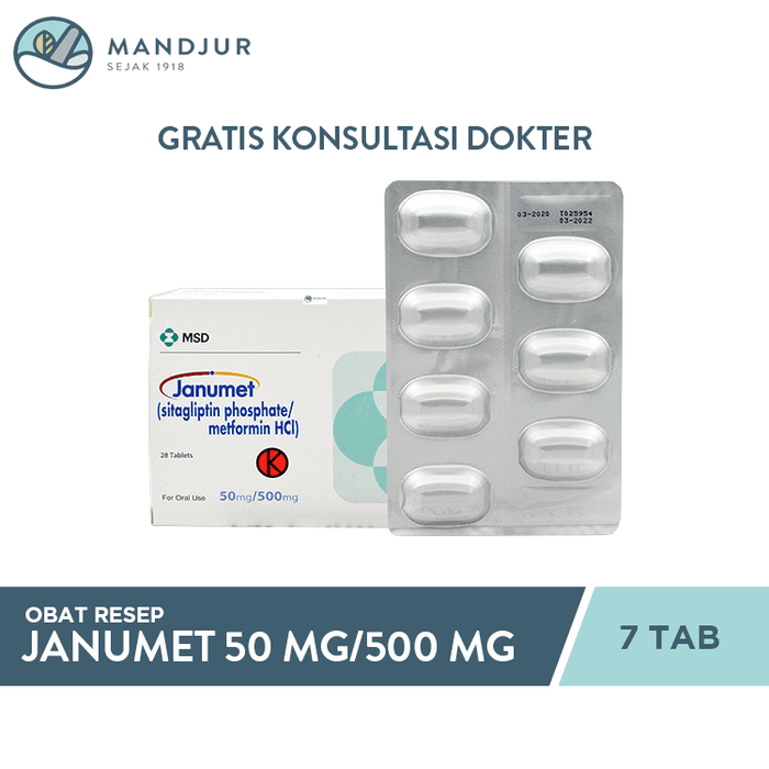 Janumet 50 Mg/500 Mg 7 Tablet — Apotek Mandjur