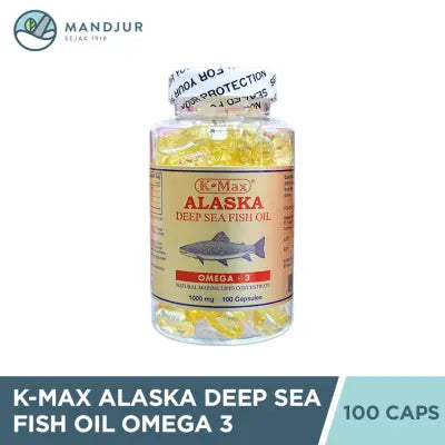 K-Max Alaska Deep Sea Fish Liver Oil Omega 3 (Isi 100) Putih — Apotek ...