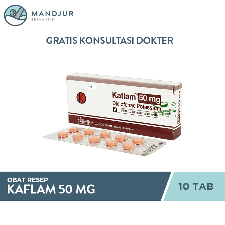 Kaflam 50 mg 10 Tablet — Apotek Mandjur