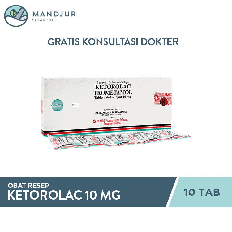 Ketorolac 10 Mg 10 Tablet — Apotek Mandjur