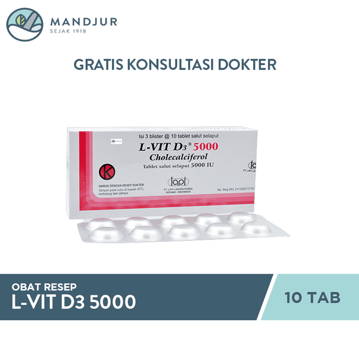 L-Vit D3 5000 10 Tablet — Apotek Mandjur