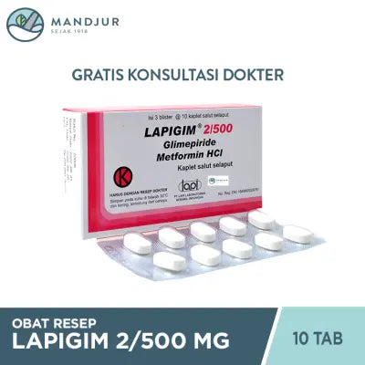 Lapigim 2/500 mg 10 Kaplet — Apotek Mandjur