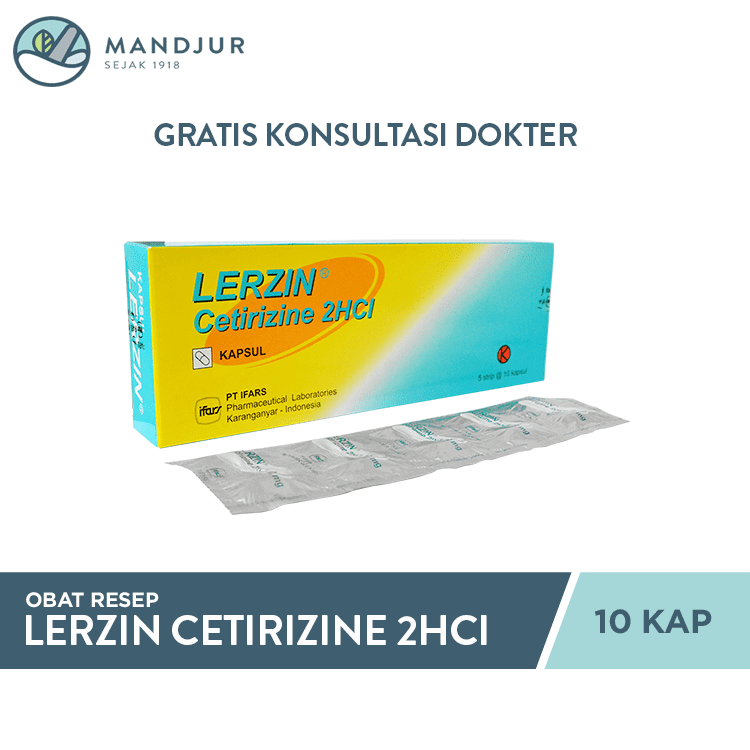 Lerzin 10 Mg Strip 10 Kapsul — Apotek Mandjur