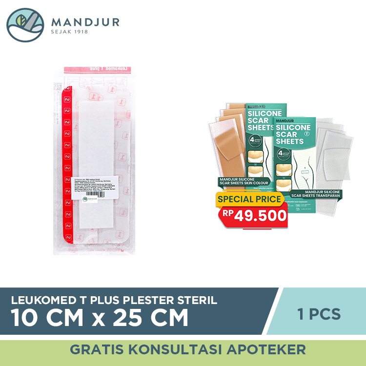 Leukomed T Plus Plaster Steril 10 CM x 25 CM — Apotek Mandjur