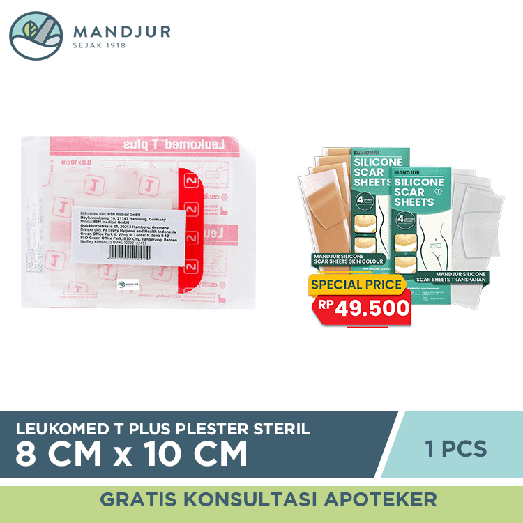 Leukomed T Plus Plaster Steril 8 CM x 10 CM — Apotek Mandjur
