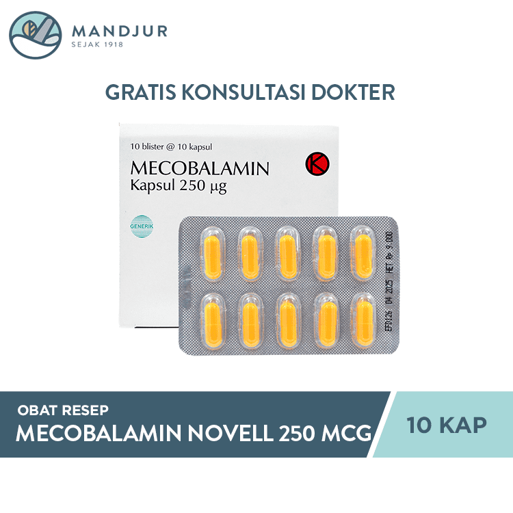 Mecobalamin 250 mcg 10 Kapsul — Apotek Mandjur