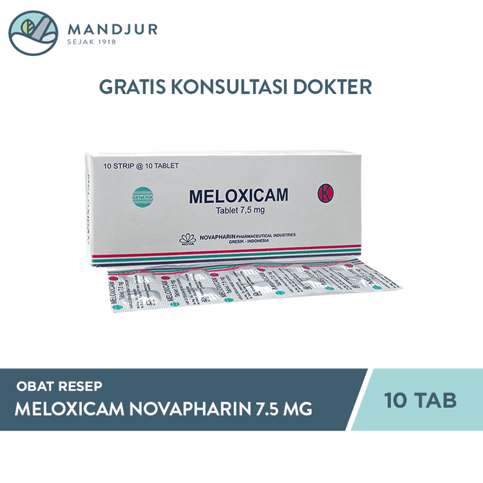 Meloxicam 7.5 Mg Strip 10 Tablet — Apotek Mandjur