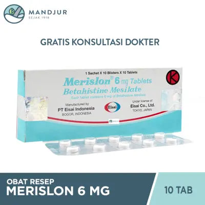 Merislon 6 mg 10 Tablet — Apotek Mandjur