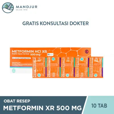 Metformin XR 500 Mg 10 Tablet — Apotek Mandjur