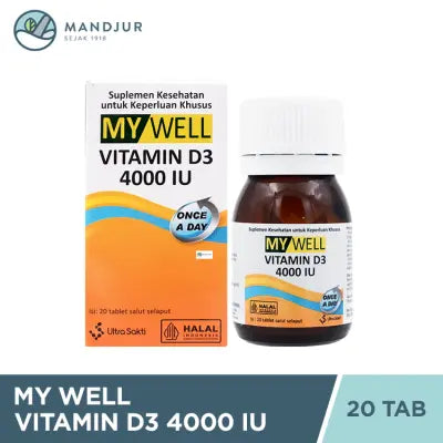 My Well Vitamin D3 4000 IU 20 Tablet — Apotek Mandjur
