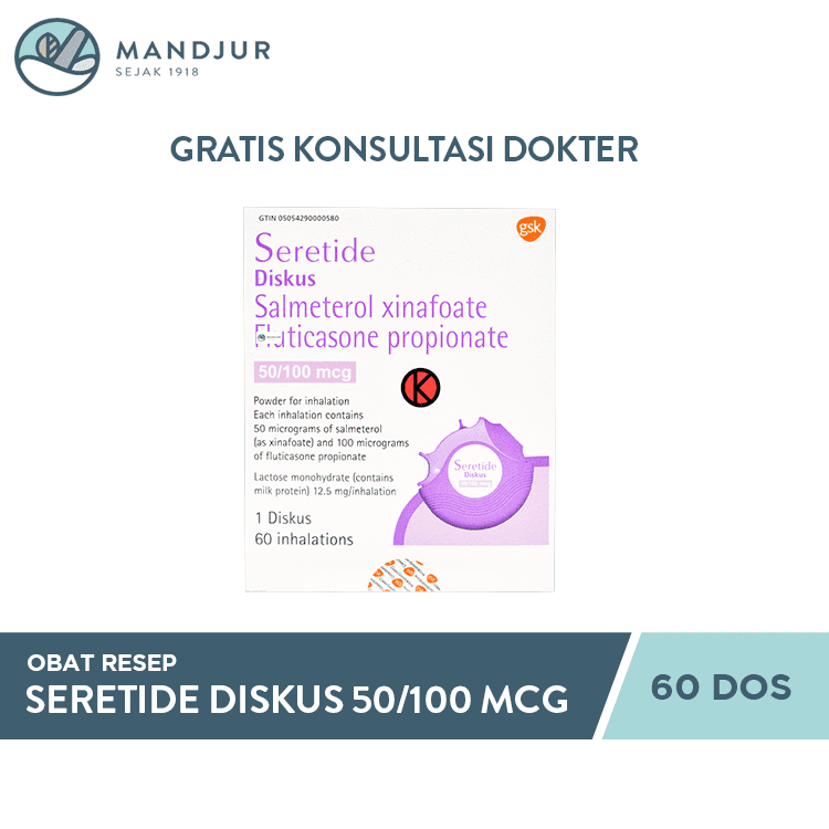 Seretide Diskus 50/100 Mcg 60 Dosis — Apotek Mandjur