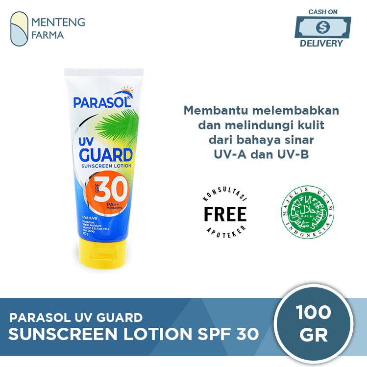 Parasol UV Guard Sunscreen SPF 30 - 100 Gram — Apotek Mandjur
