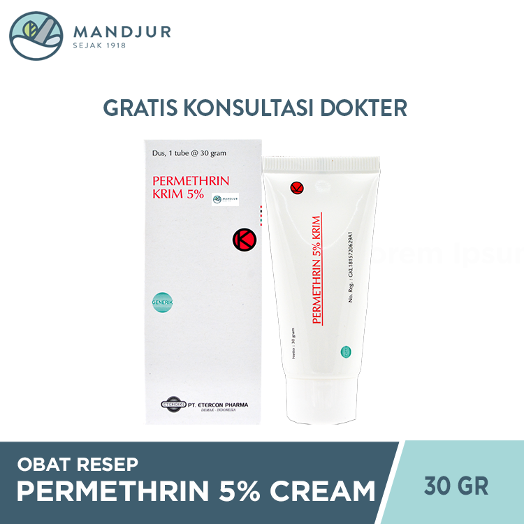 Permethrin 5% Krim 30 g — Apotek Mandjur