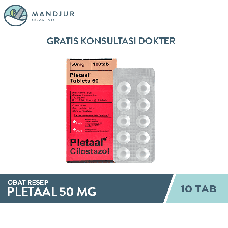 Pletaal 50 mg 10 Tablet — Apotek Mandjur