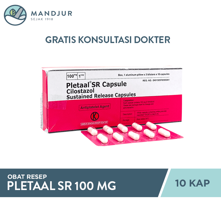 Pletaal SR 100 mg 10 Kapsul — Apotek Mandjur
