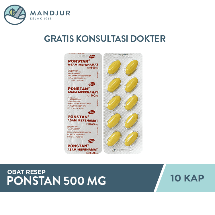 Ponstan 500 Mg 10 Tablet — Apotek Mandjur