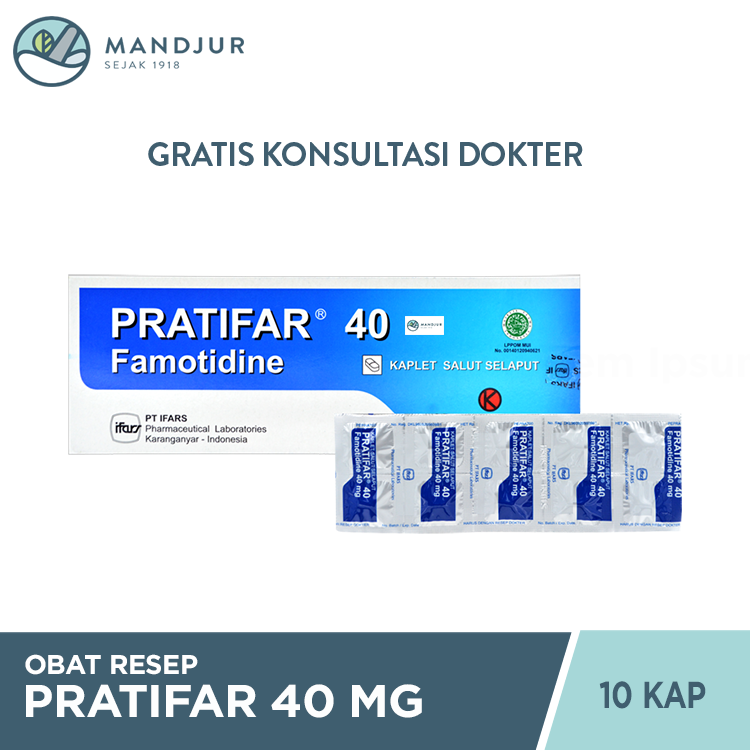 Pratifar 40 mg 10 Kaplet — Apotek Mandjur