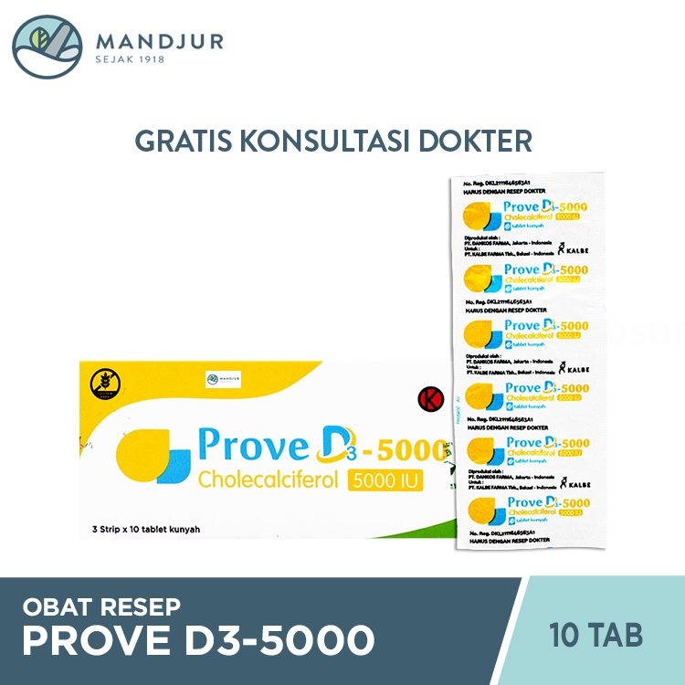 Prove Vitamin D3-5000 IU Strip 10 Tablet — Apotek Mandjur