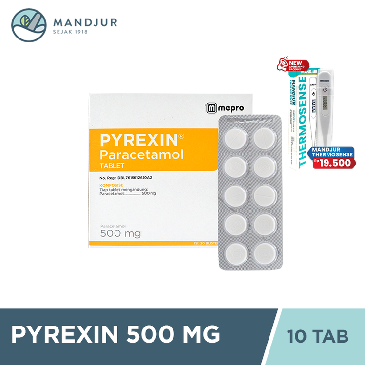 Pyrexin 500 mg 10 Tablet — Apotek Mandjur