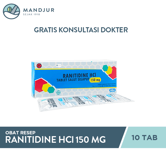 Ranitidine HCL 150 Mg Strip 10 Tablet — Apotek Mandjur