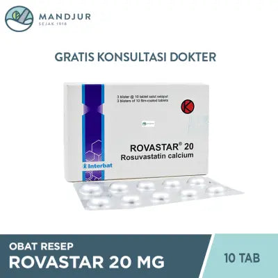 Rovastar 20 mg 10 Tablet — Apotek Mandjur
