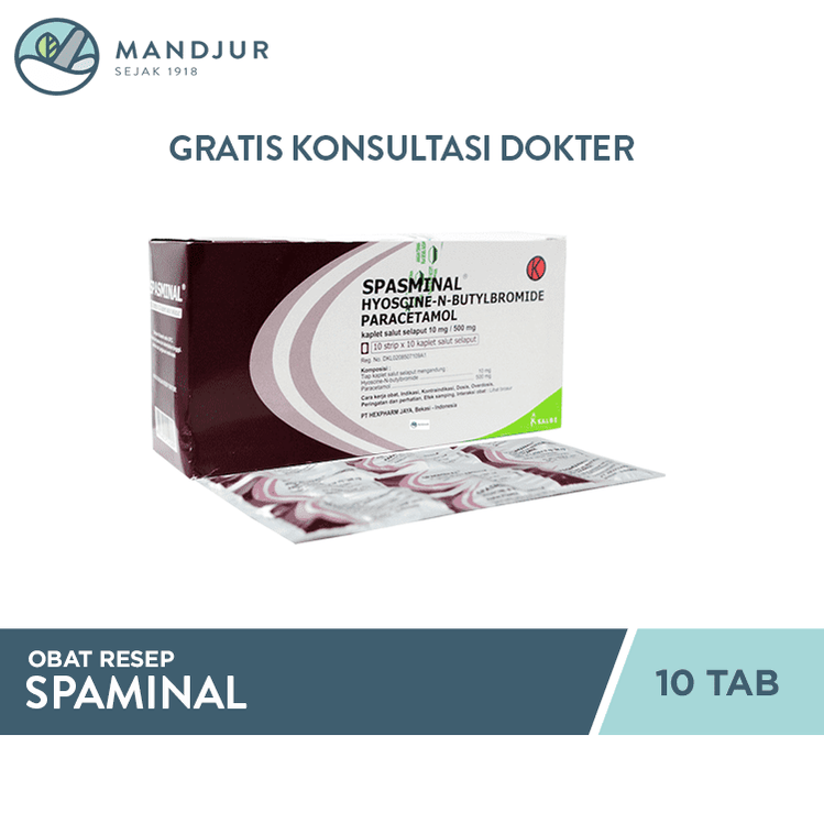 Spasminal Strip 10 Tablet — Apotek Mandjur