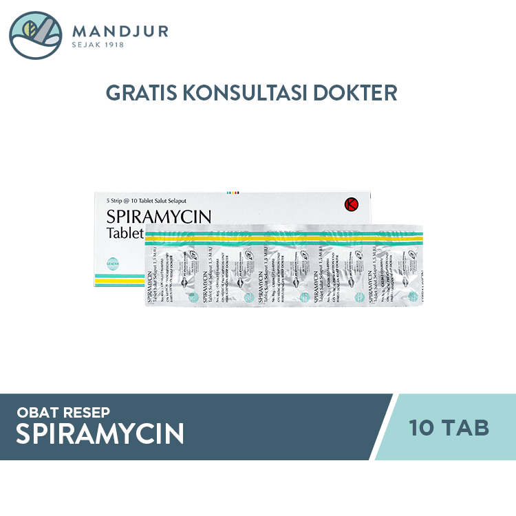 Spiramycin 500 mg 10 Tablet — Apotek Mandjur