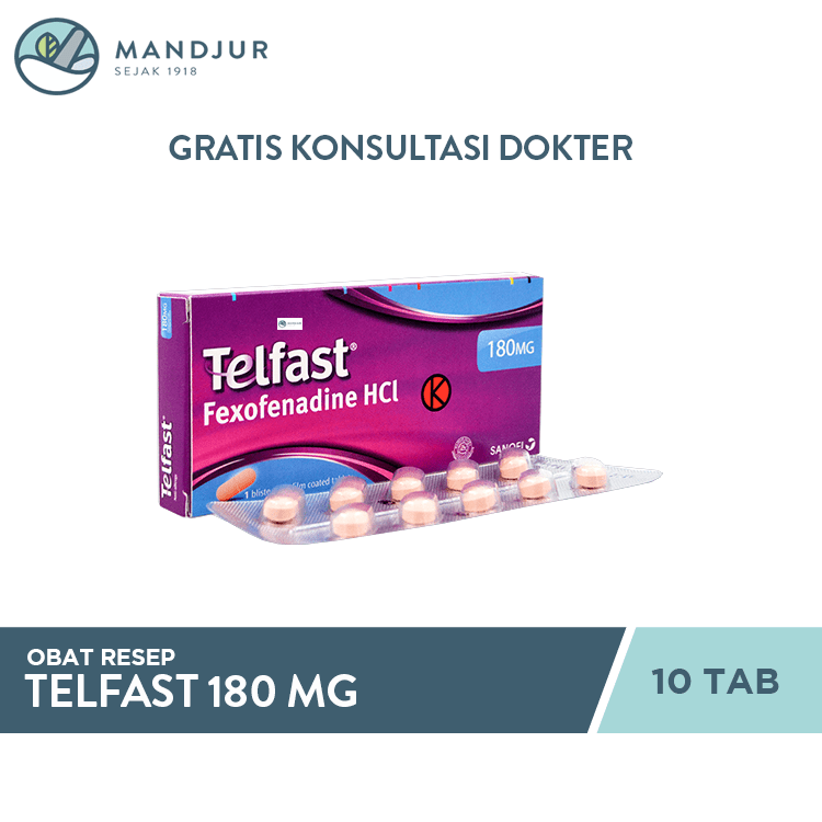 Telfast 180 Mg 10 Tablet — Apotek Mandjur