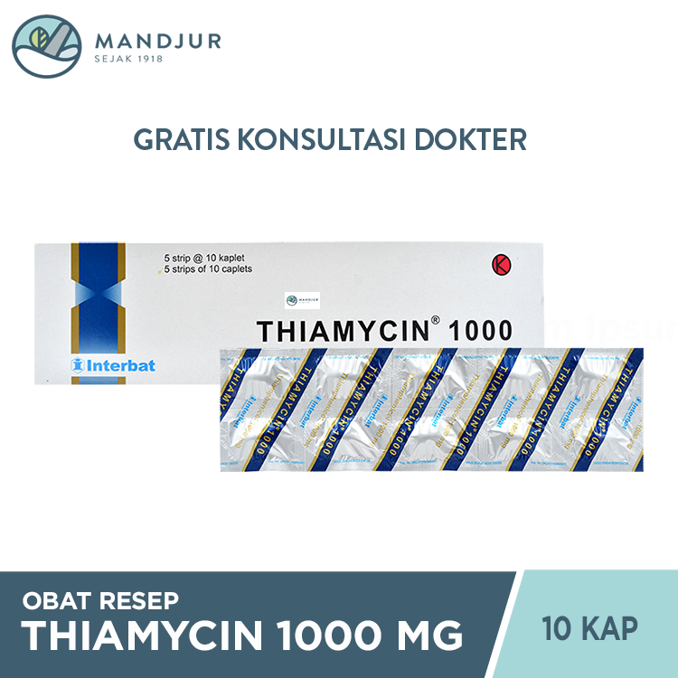 Thiamycin 1000 mg 10 Kaplet — Apotek Mandjur