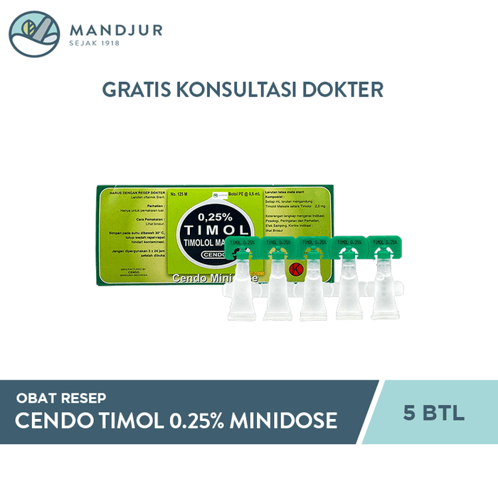 Cendo Timol 0.25% Minidose 0.6 ml — Apotek Mandjur
