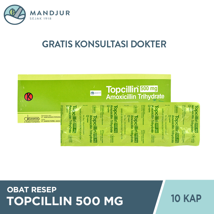 Topcillin 500 mg 10 Kaplet — Apotek Mandjur