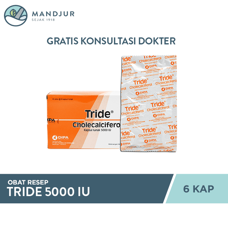 Tride Vitamin D 5000 IU 6 Kapsul — Apotek Mandjur