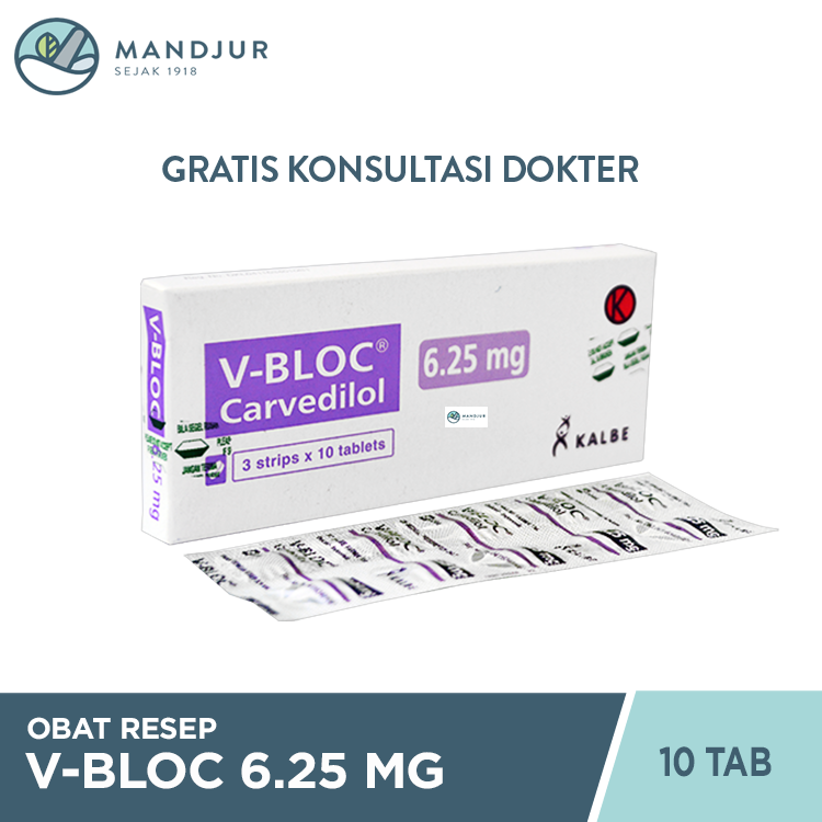 V Bloc 6.25 Mg 10 Tablet — Apotek Mandjur