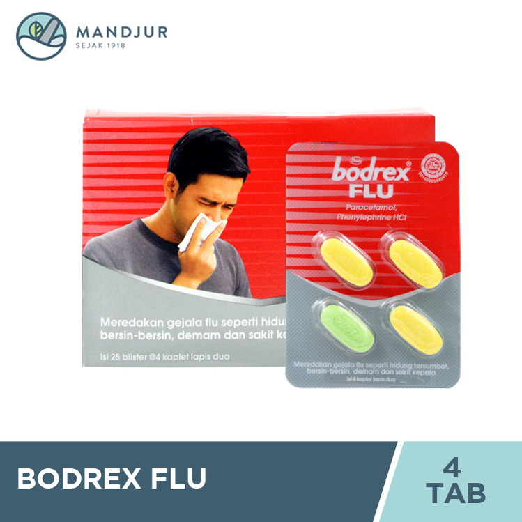 Bodrex Flu 4 Tablet — Apotek Mandjur