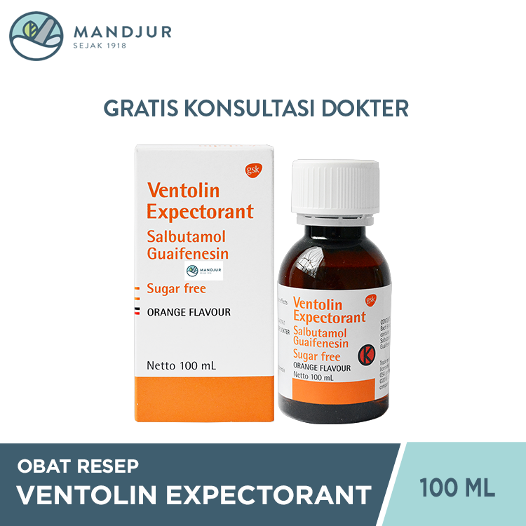 Ventolin Expectorant Sirup 100 ML — Apotek Mandjur