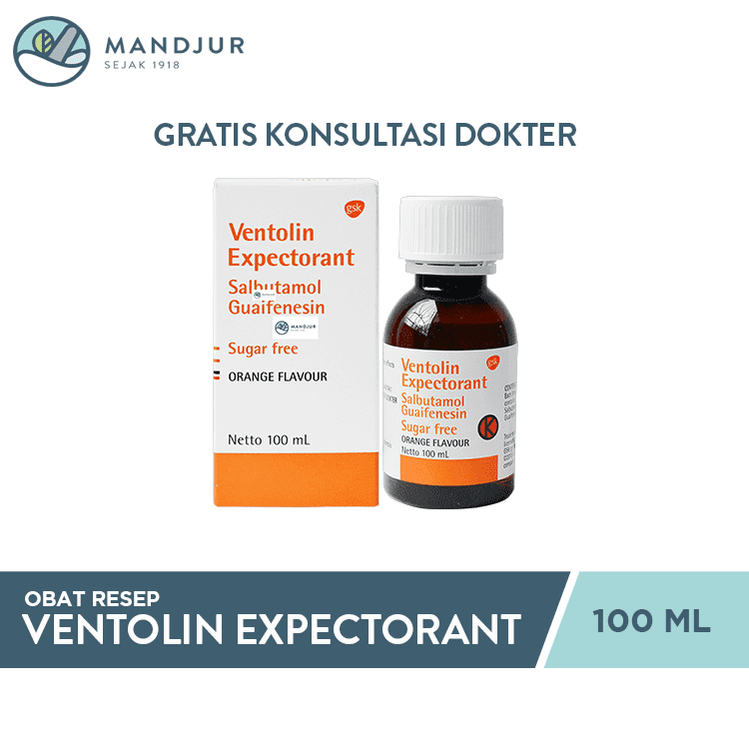 Ventolin Expectorant Sirup 100 ML — Apotek Mandjur