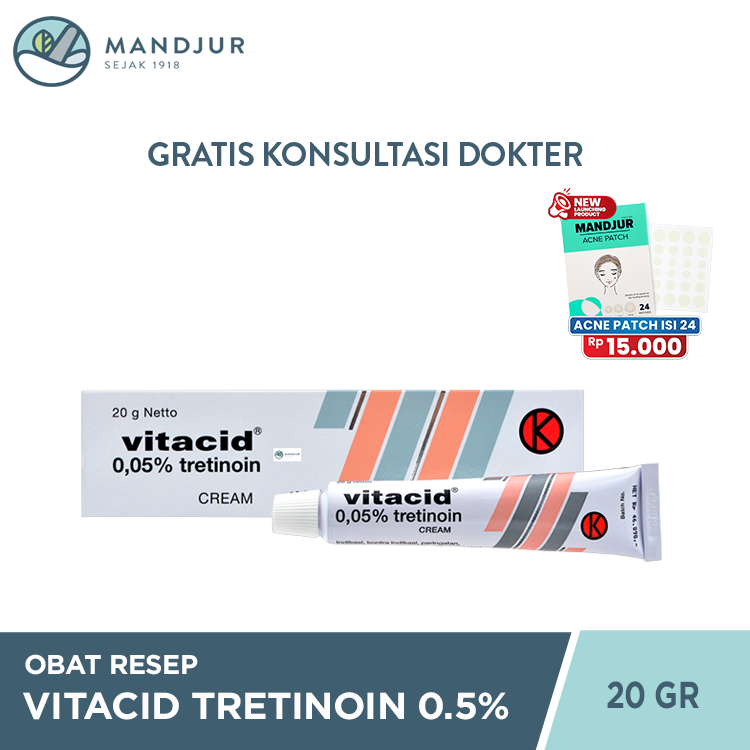 Vitacid Tretinoin Cream 0.05 % — Apotek Mandjur