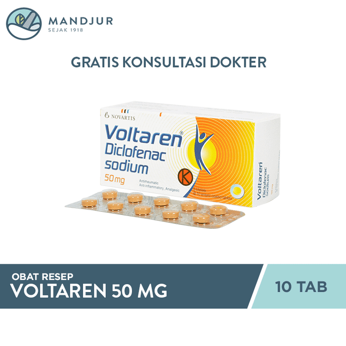 Voltaren 50 mg 10 Tablet — Apotek Mandjur
