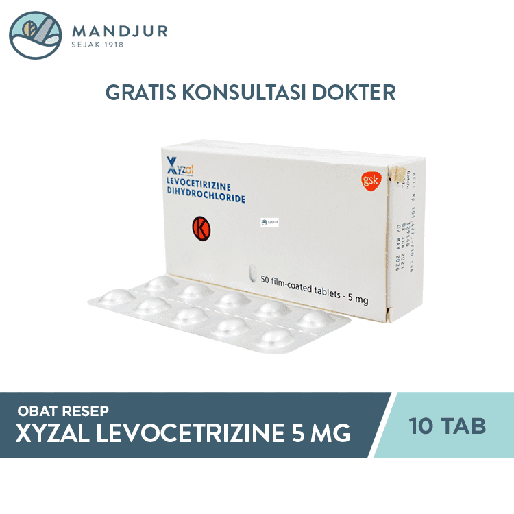 Xyzal 5 Mg 10 Tablet — Apotek Mandjur