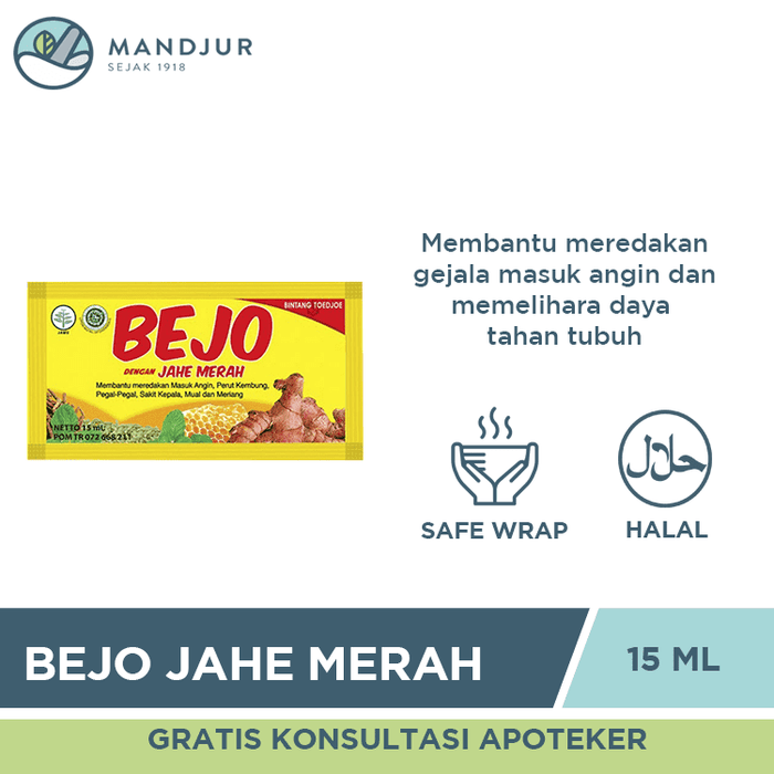 Bejo Jahe Merah Sachet 15 ML — Apotek Mandjur