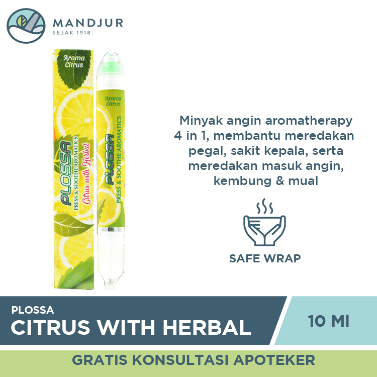 Plossa Minyak Angin Aromatherapy Citrus — Apotek Mandjur