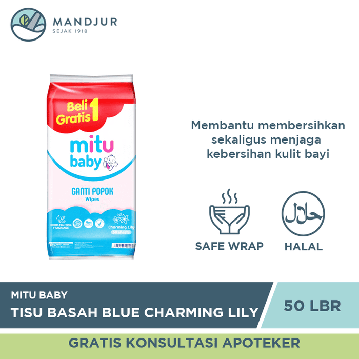 Mitu Tissue Basah Ganti Popok Blue Isi 50 Lembar — Apotek Mandjur