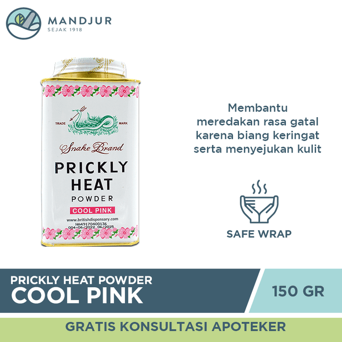 Prickly Heat Powder Cool Pink 150 Gram — Apotek Mandjur