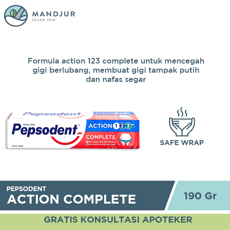 Pepsodent Action 123 Complete 190 Gr — Apotek Mandjur