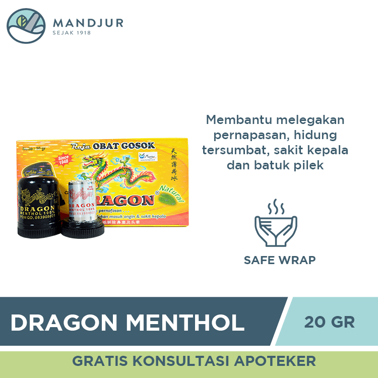 Dragon Menthol Cone 20 Gram — Apotek Mandjur