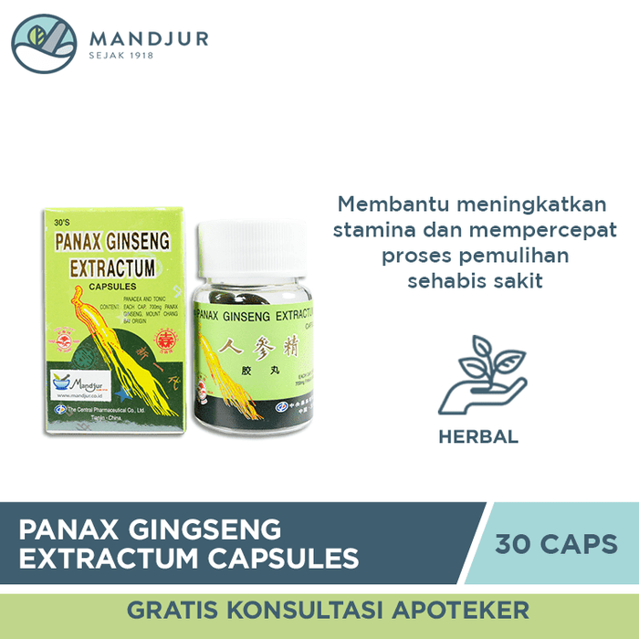 Panax Ginseng Extractum Capsules (Pine Brand) — Apotek Mandjur