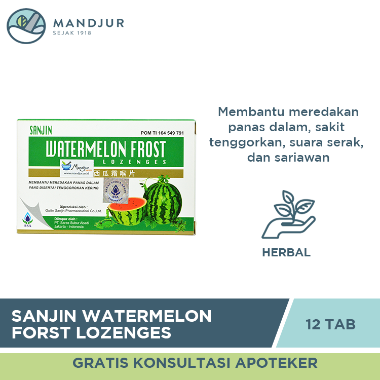 Sanjin Watermelon Frost Lozenges — Apotek Mandjur