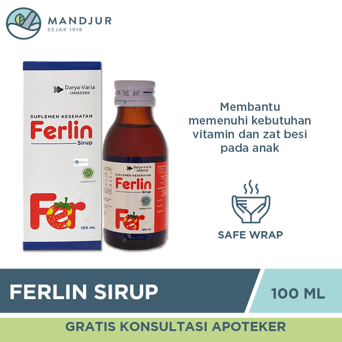 Ferlin Sirup 100 ml - Suplemen Kesehatan Anak — Apotek Mandjur