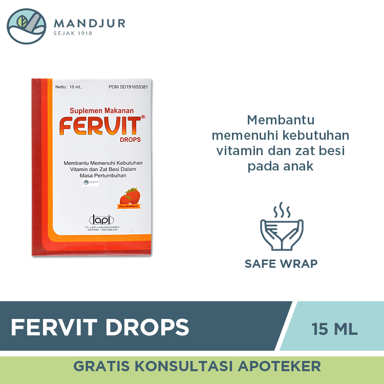 Fervit Drops 15 ml - Suplemen Pertumbuhan Anak — Apotek Mandjur