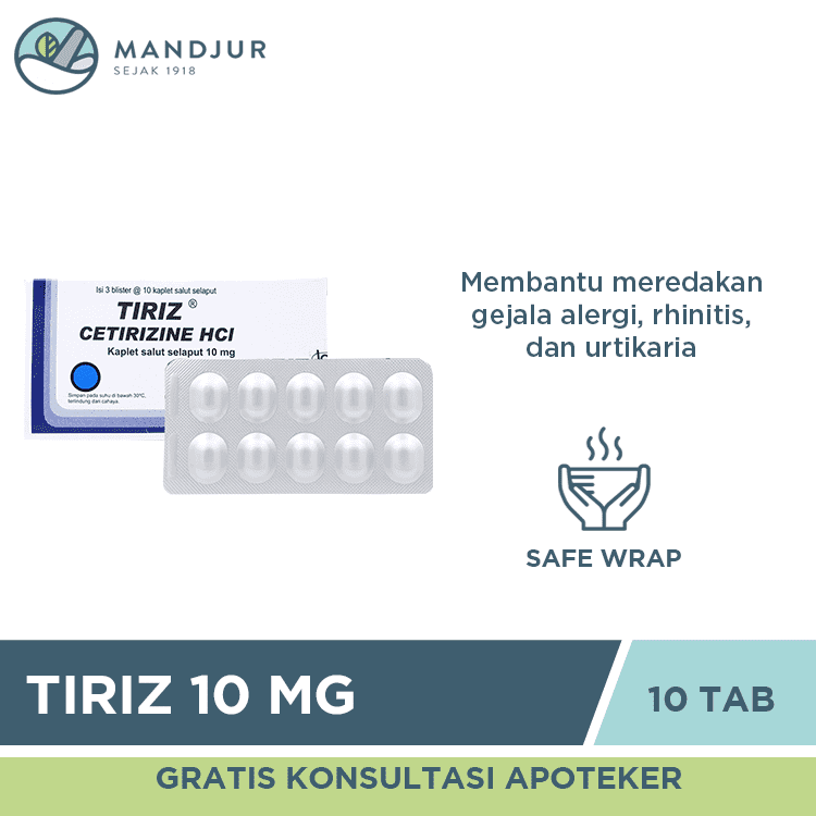 Tiriz 10 mg 10 Tablet — Apotek Mandjur